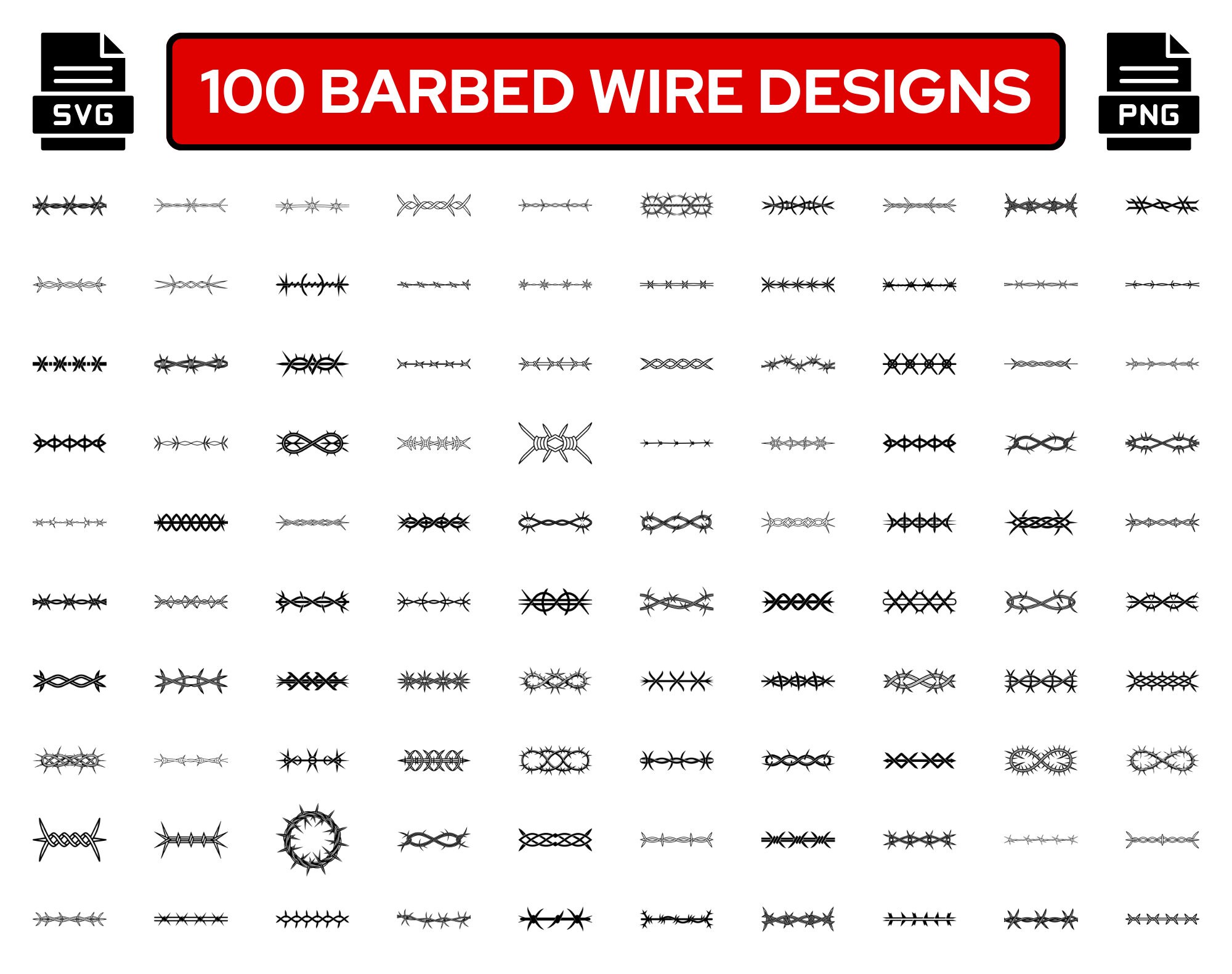 Barbed Wire SVG Barbed Wire SVG Bundle Barbed Wire SVG Files for Cricut ...
