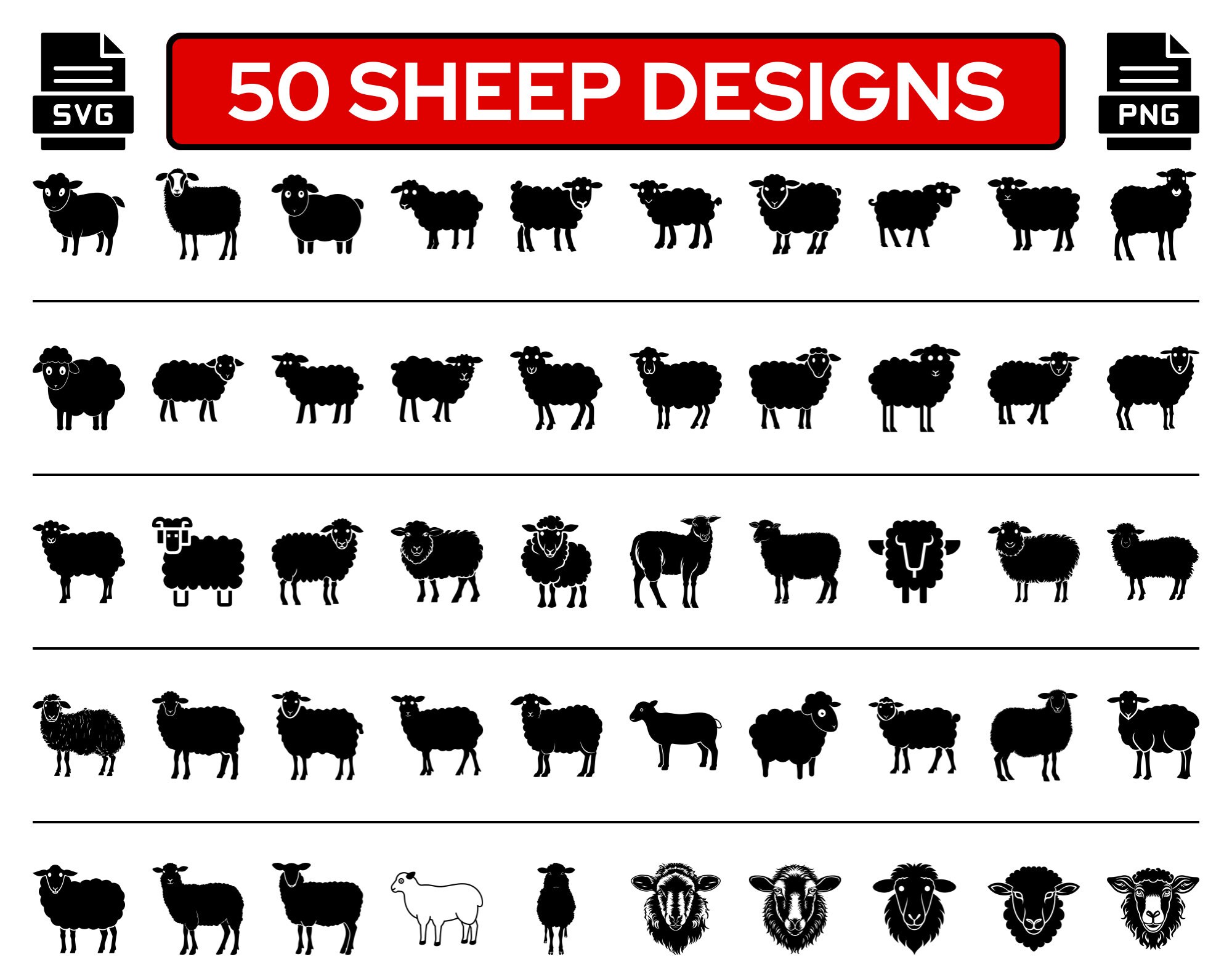 Sheep SVG Sheep SVG Bundle Sheep SVG Files for Cricut Sheep Cut File ...