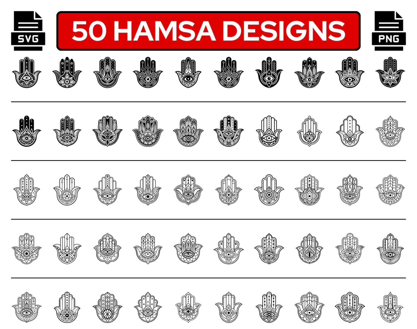 Hamsa SVG - Hamsa SVG Bundle - Hamsa SVG Files for Cricut - Hamsa Cut ...