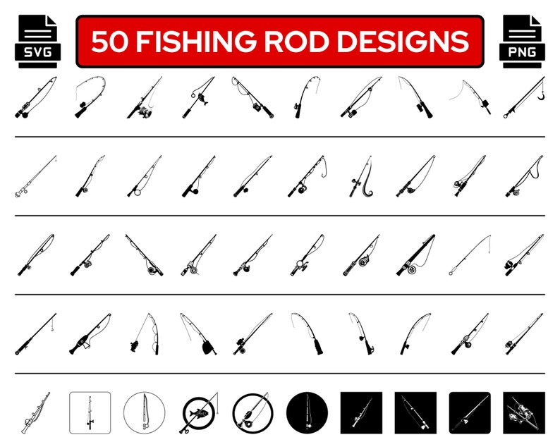 Fishing Rod SVG - Fishing Rod SVG Bundle - Fishing Rod SVG Files for ...