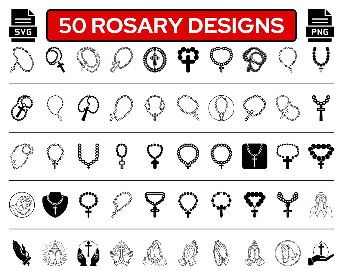 Rosary SVG Bundle Rosary SVG Files for Cricut Rosary Cut File Rosary ...