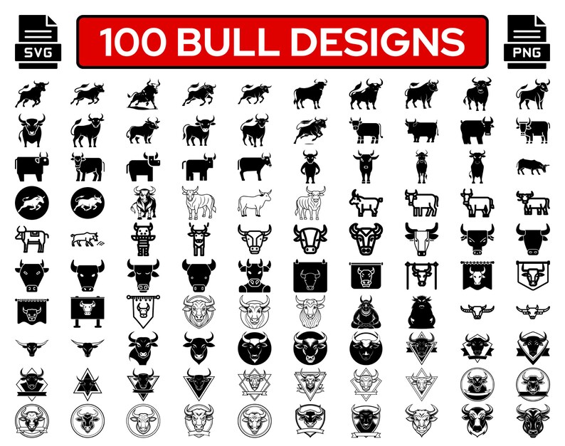 Bull SVG Bull SVG Bundle Bull SVG Files for Cricut Bull Cut File Bull ...