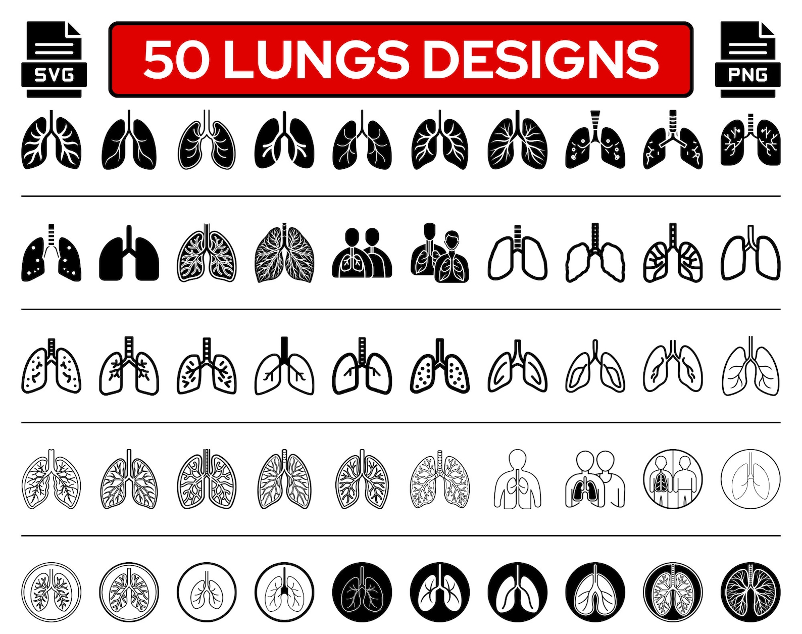 Lungs SVG - Lungs SVG Bundle - Lungs SVG Files for Cricut - Lungs Cut ...
