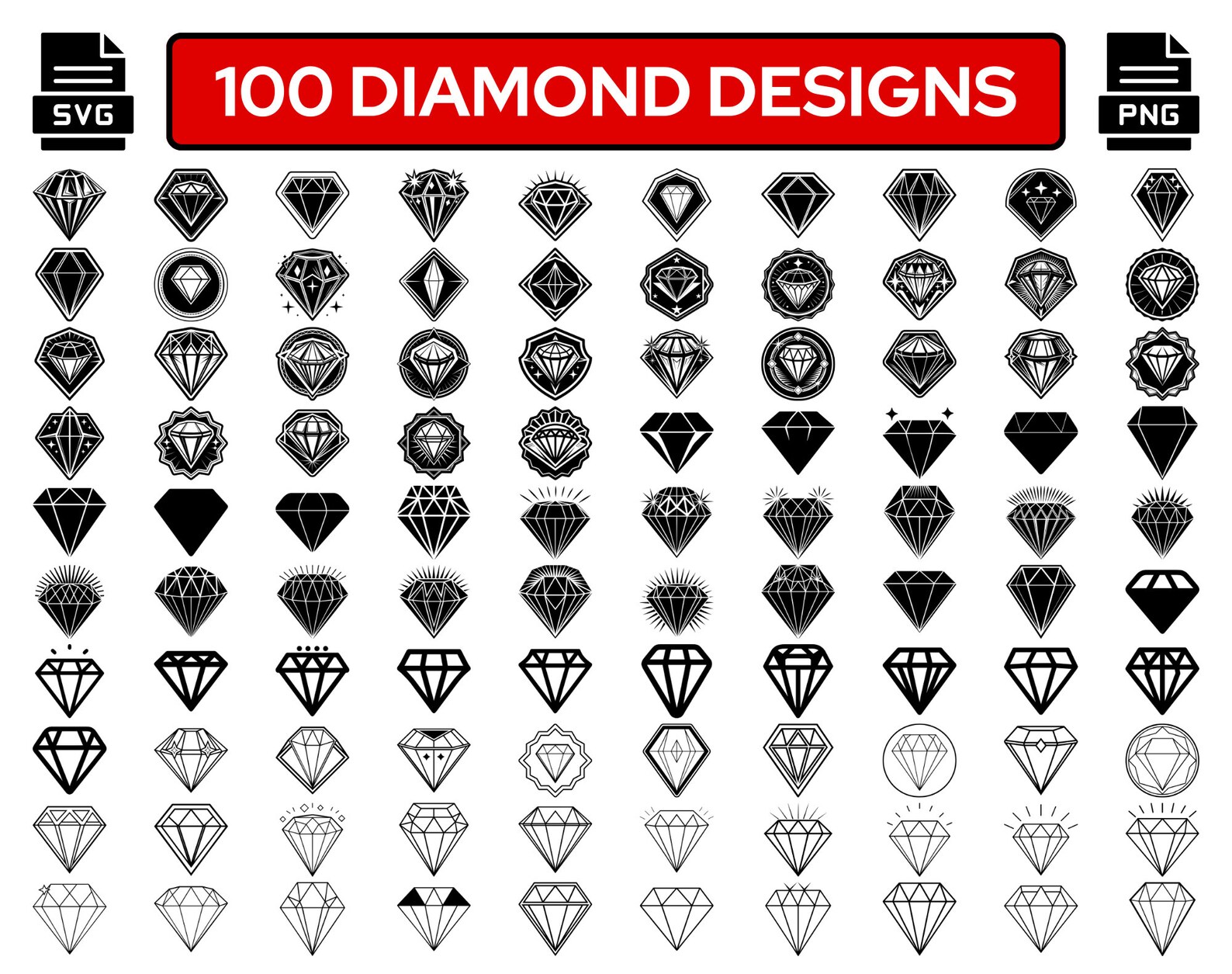 Diamond SVG Diamond SVG Bundle Diamond SVG Files for Cricut Diamond Cut ...