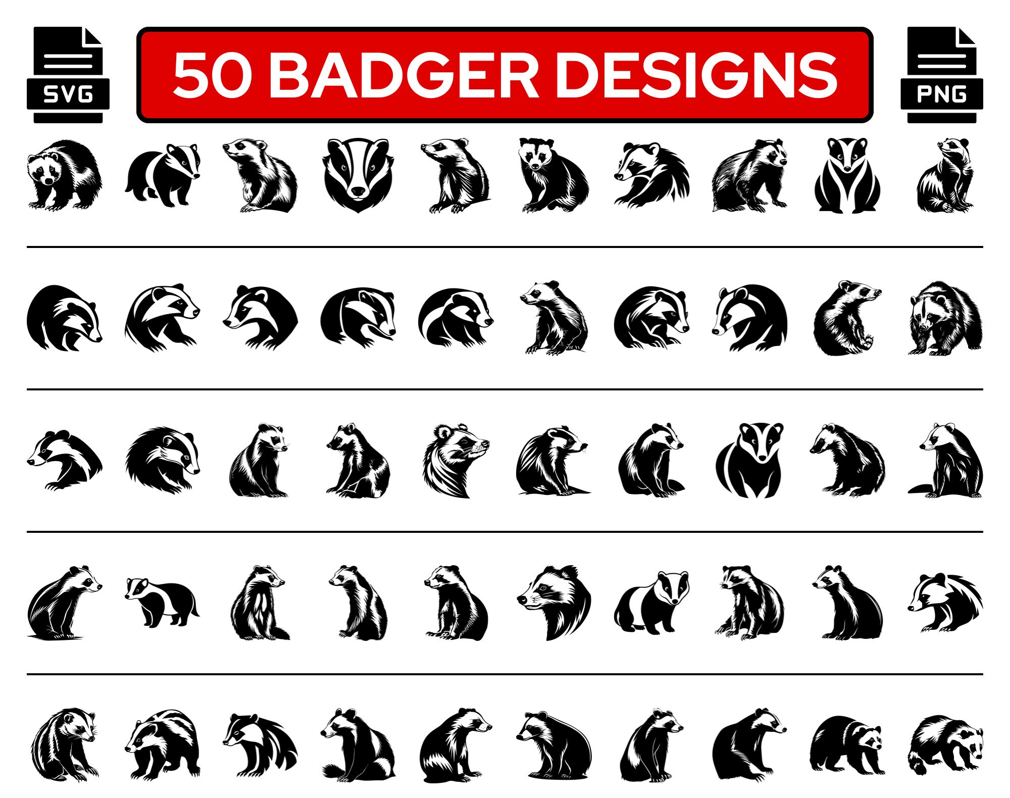 Badger SVG Badger SVG Bundle Badger SVG Files for Cricut Badger Cut ...