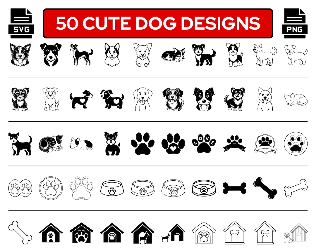 Dog SVG Cute Dog SVG Bundle Dog SVG Files for Cricut Dog Cut File Dog ...