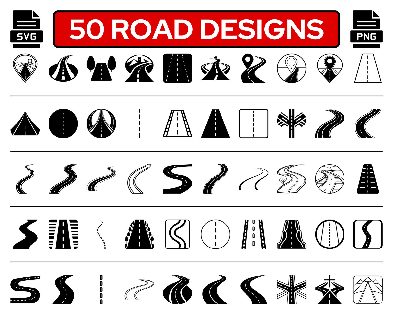 Road SVG Road SVG Bundle Road SVG Files for Cricut Road Cut File Road ...