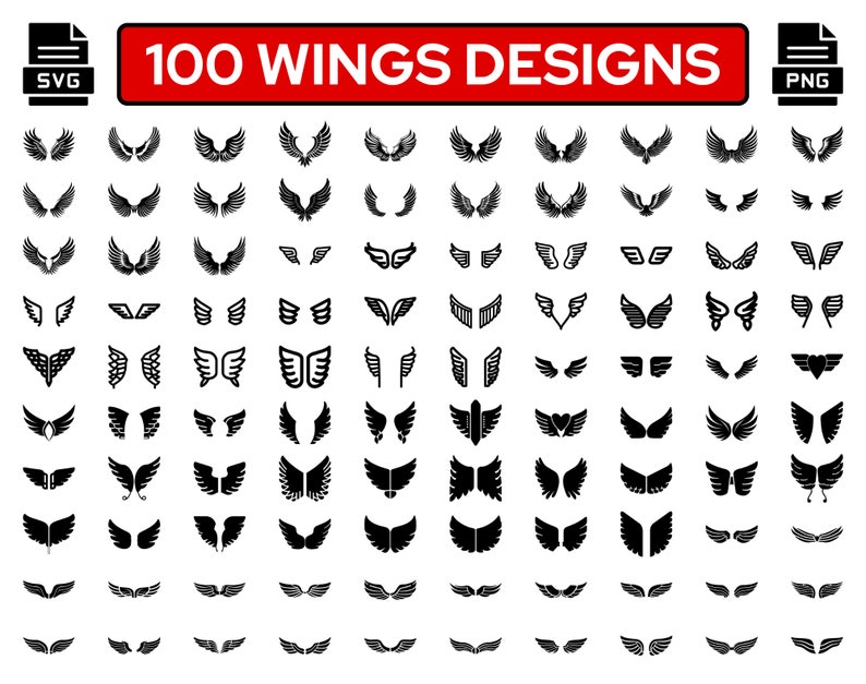 Wings SVG Wings SVG Bundle Wings SVG Files for Cricut Wings Cut File ...