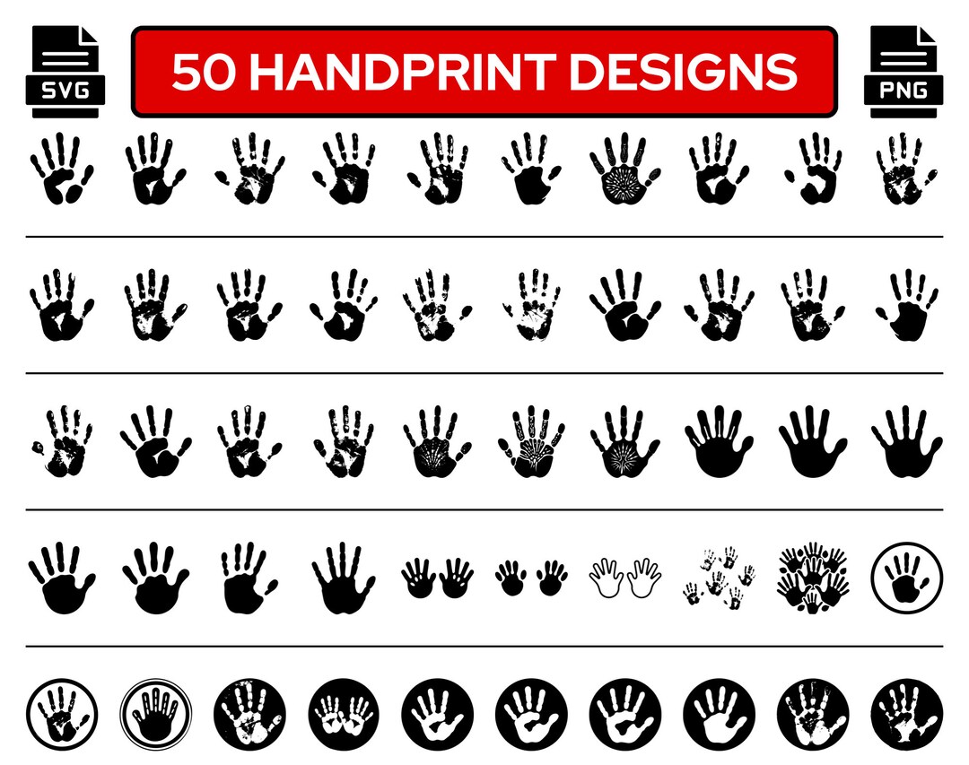 Handprint SVG Handprint SVG Bundle Handprint SVG Files for Cricut ...