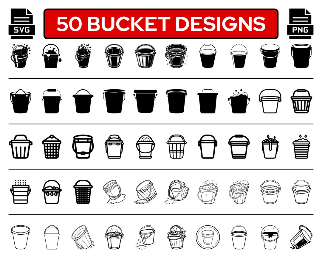 Bucket SVG - Bucket SVG Bundle - Bucket SVG Files for Cricut - Bucket ...