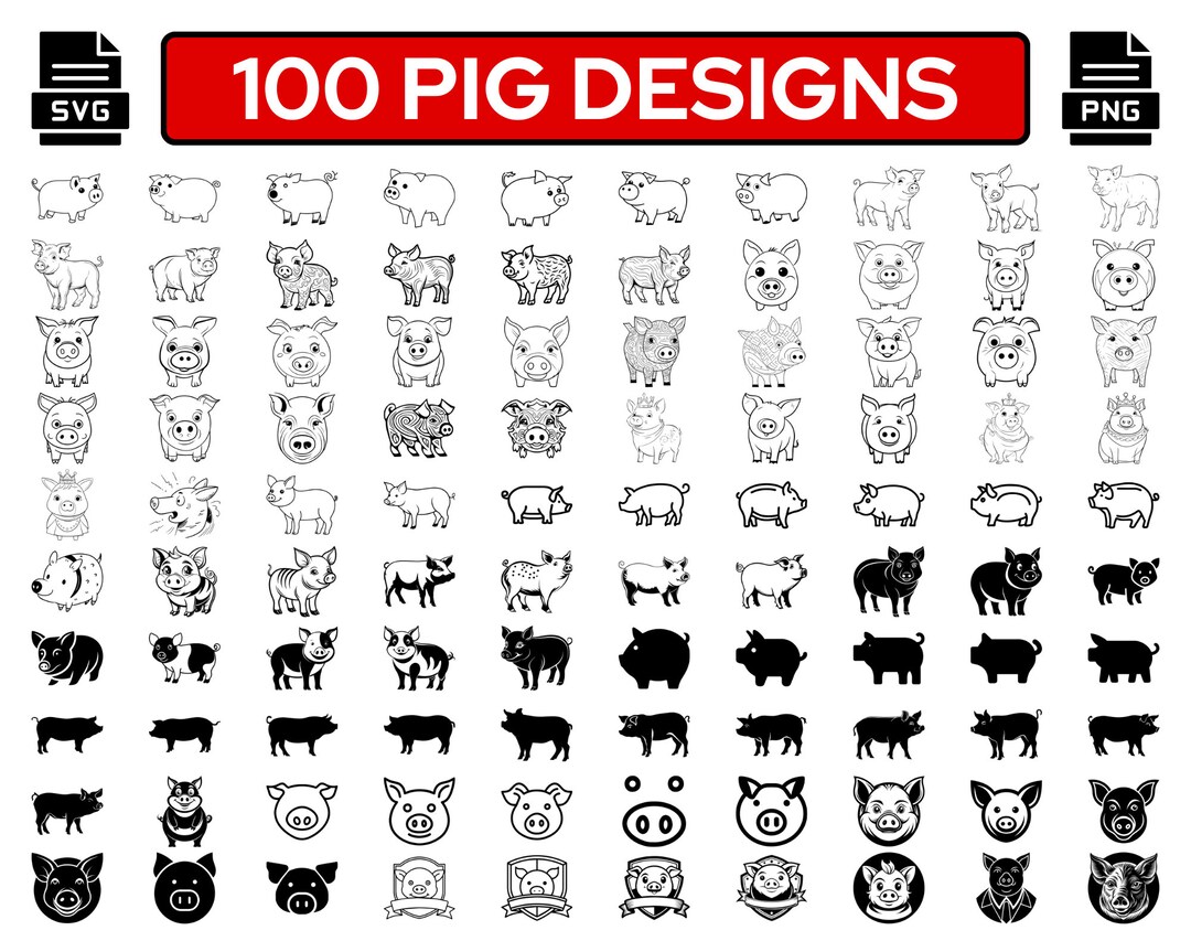 Pig SVG Pig SVG Bundle Pig SVG Files for Cricut Pig Cut File Pig Png ...