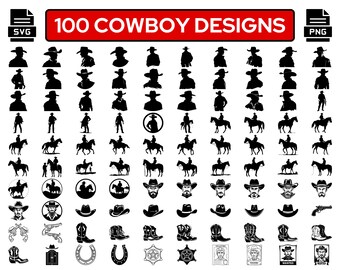 Cowboy SVG Bundle Cowboy PNG Bundle Cowboy Clipart Cowboy SVG Cut Files ...