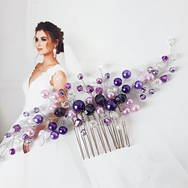 Purple Hair Comb - Etsy