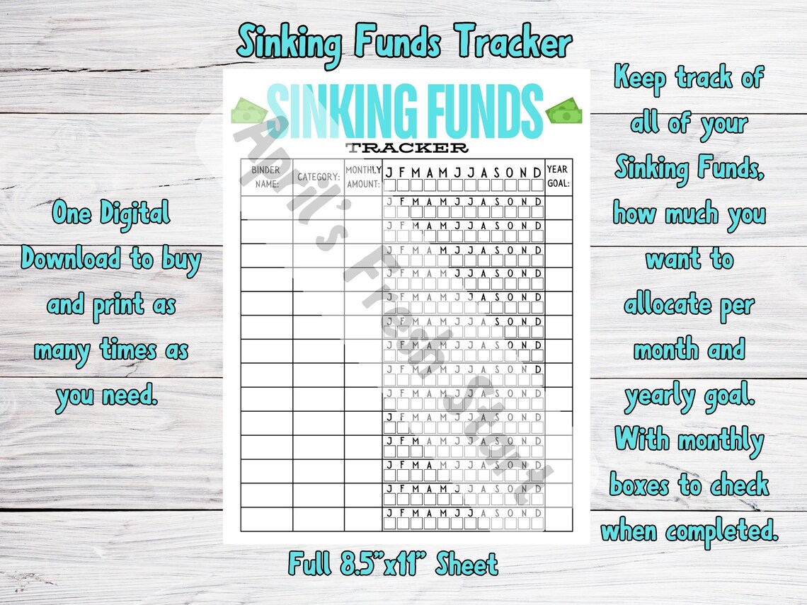 Sinking Funds Tracker - Etsy