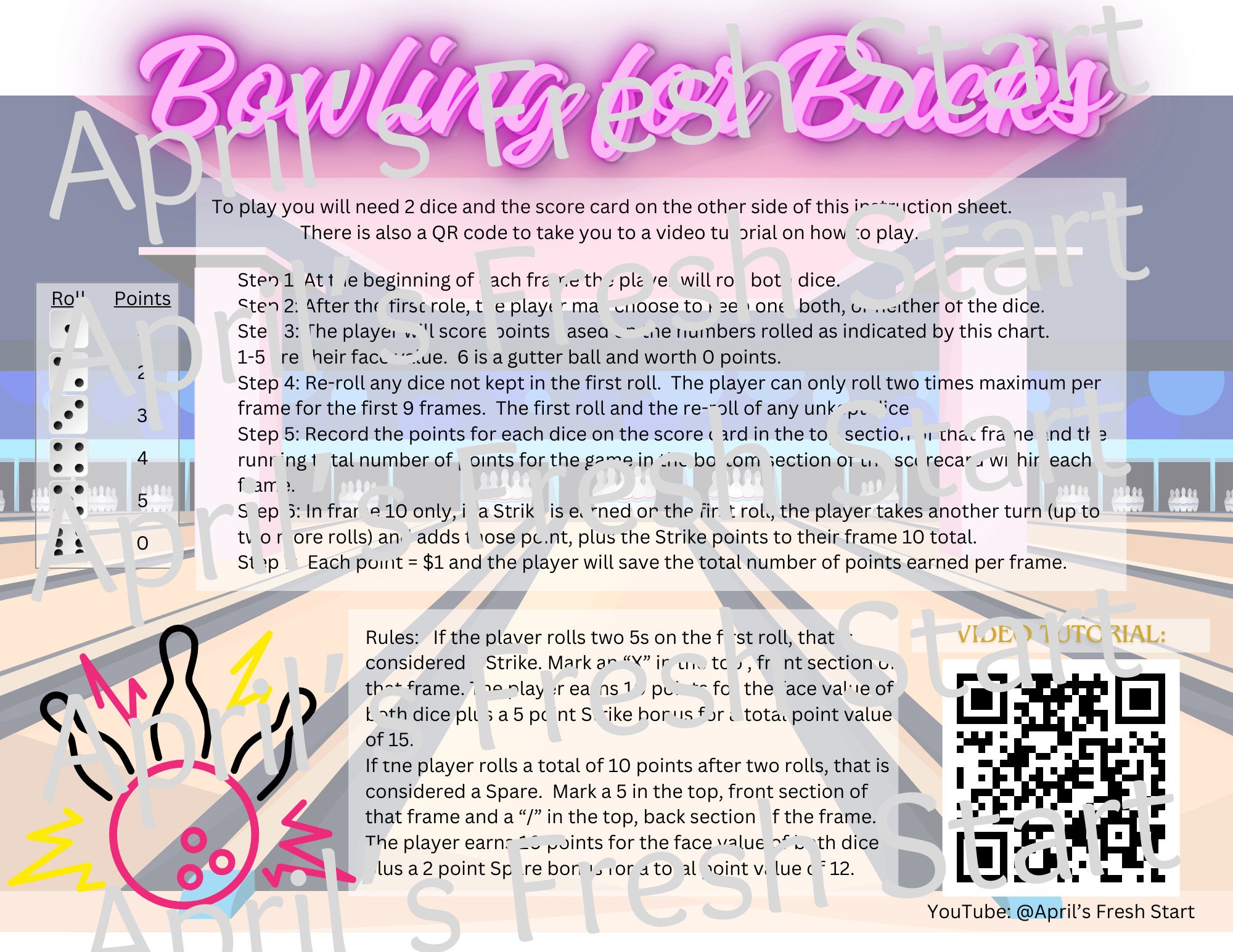 Bowling for Bucks Saving Challenge Game - Etsy