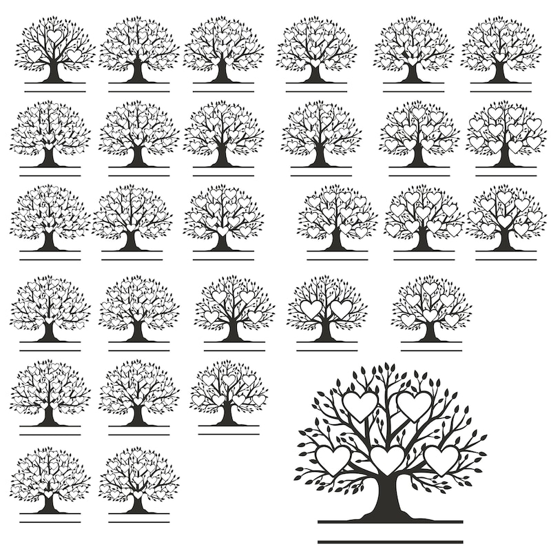 Family Tree Template 5 Members - Etsy