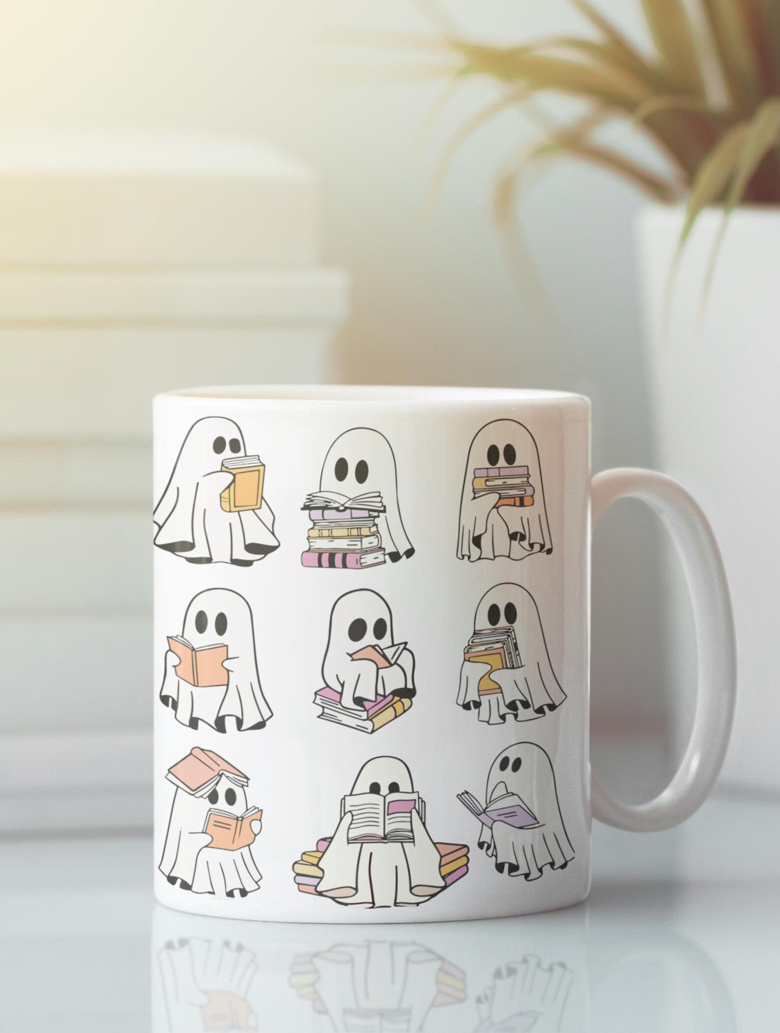 Book Lover Halloween PNG, Cute Ghost Book Png, Ghost PNG, Librarian ...