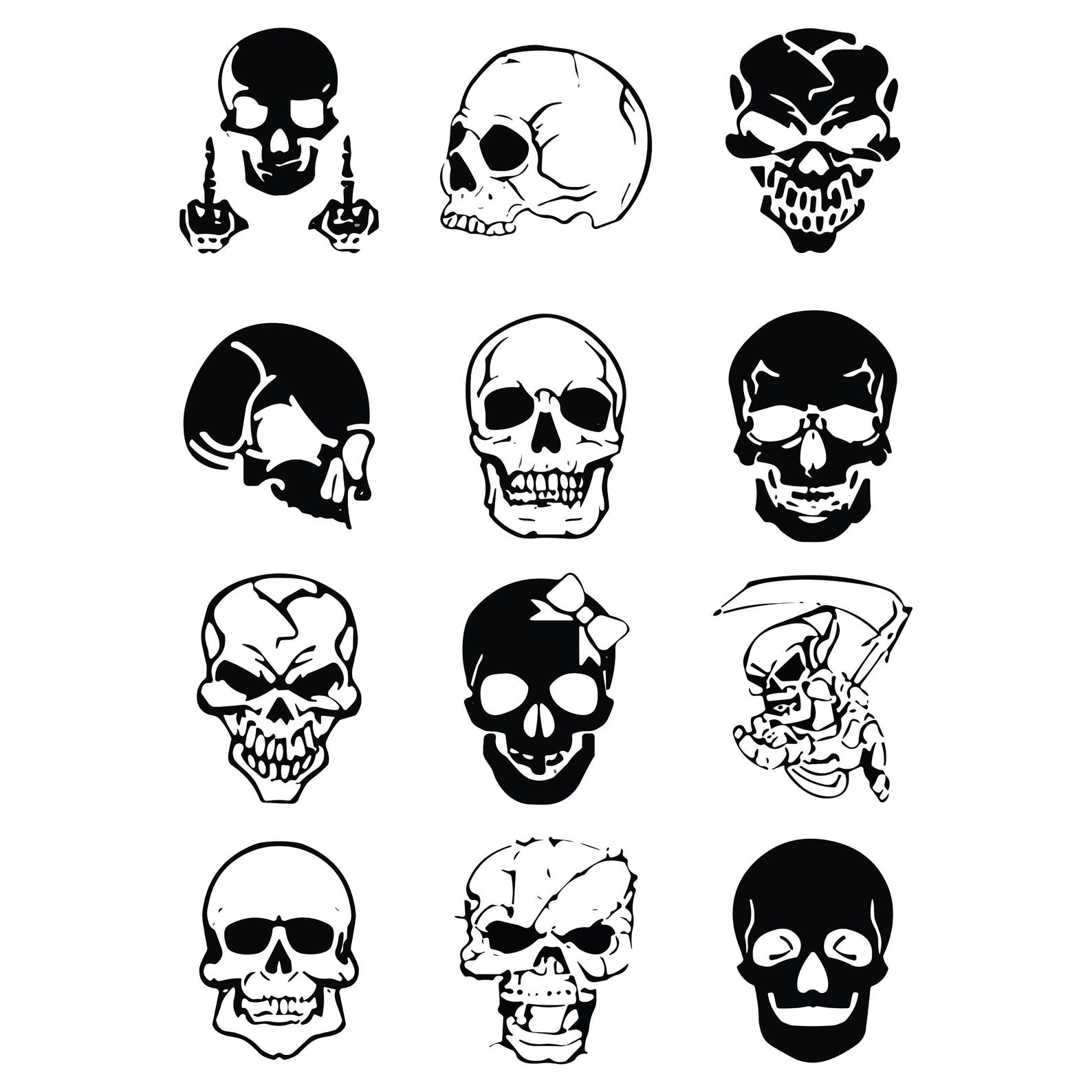 Skull Svg Bundle, Skull Png, Sugar Skull Svg for Cricut, Punisher Skull ...