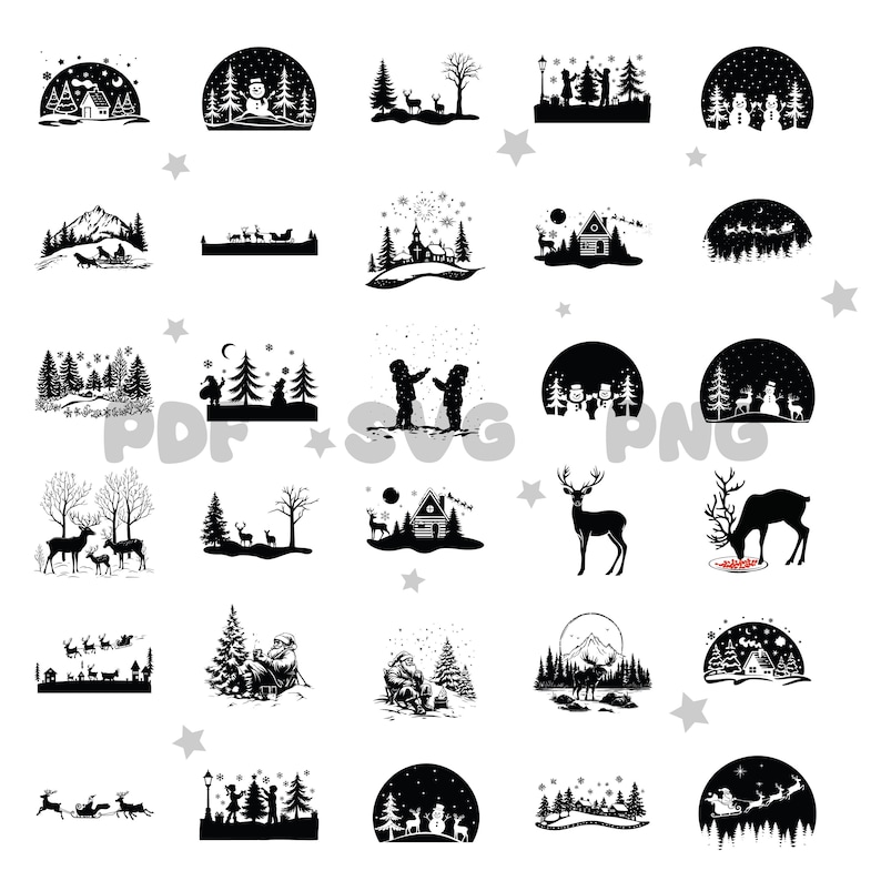 Christmas Winter Scene, Winter Scene SVG, Magical Christmas Scene ...