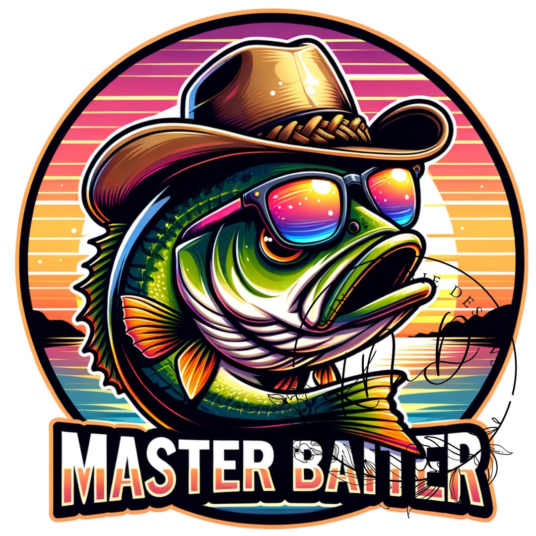 Master Baiter PNG, Bass Fishing PNG, Colorful Fish Fishing Funny ...
