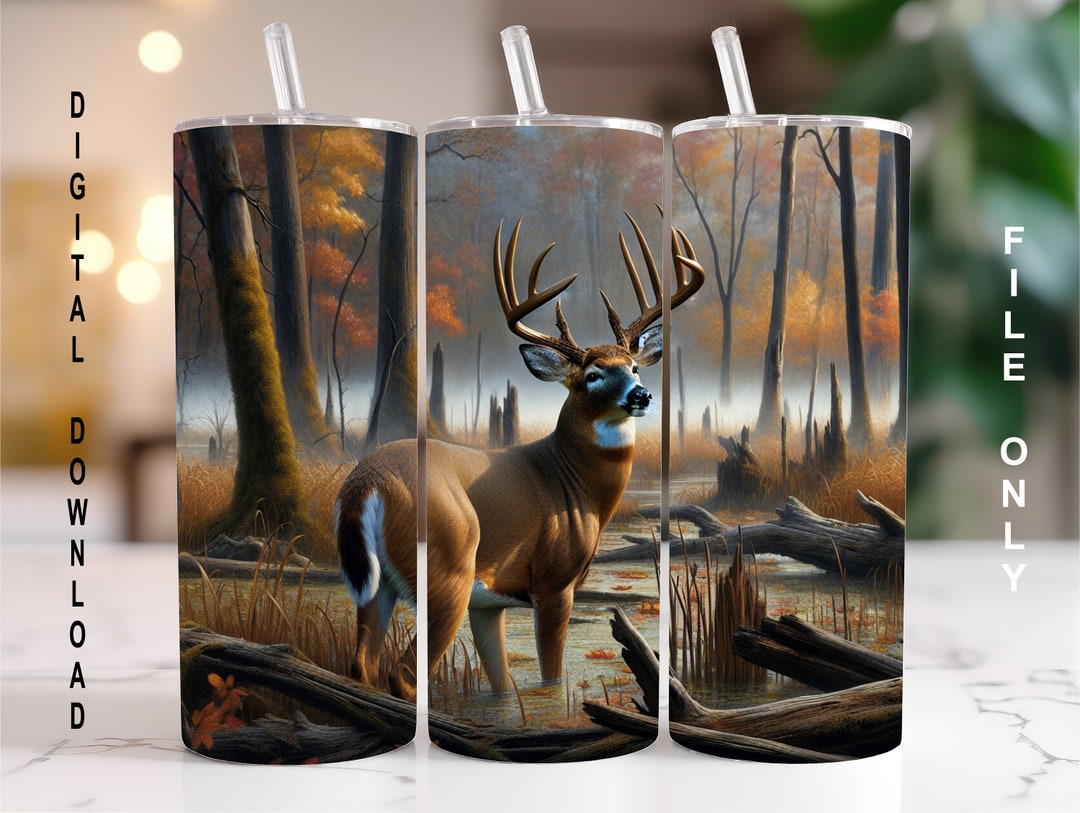 Autumn Whitetail Buck Deer Fall Hunting PNG Digital Download, 20oz ...