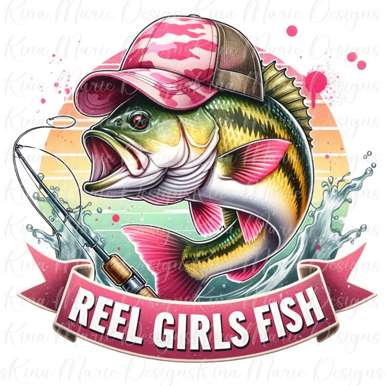 Reel Girls Fish PNG, Girls Fishing Digital File, Country Girl Bass ...