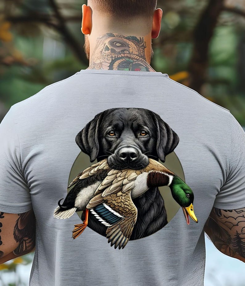 Young Black Lab With Duck Hunting PNG, Duck Hunting Sublimation Wrap ...