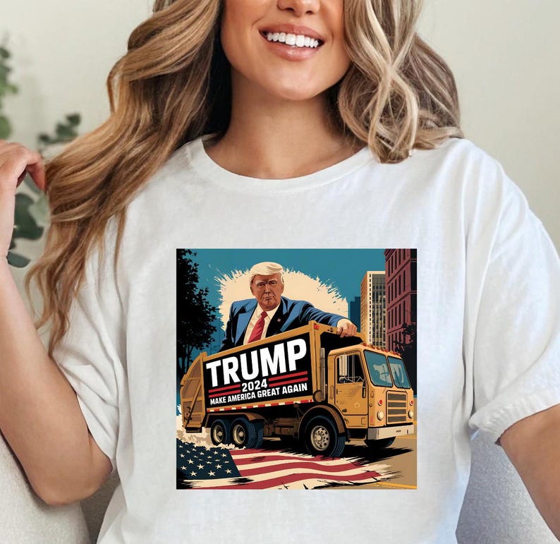 Donald Trump Garbage Truck PNG MAGA Election 2024 Digital Download T ...