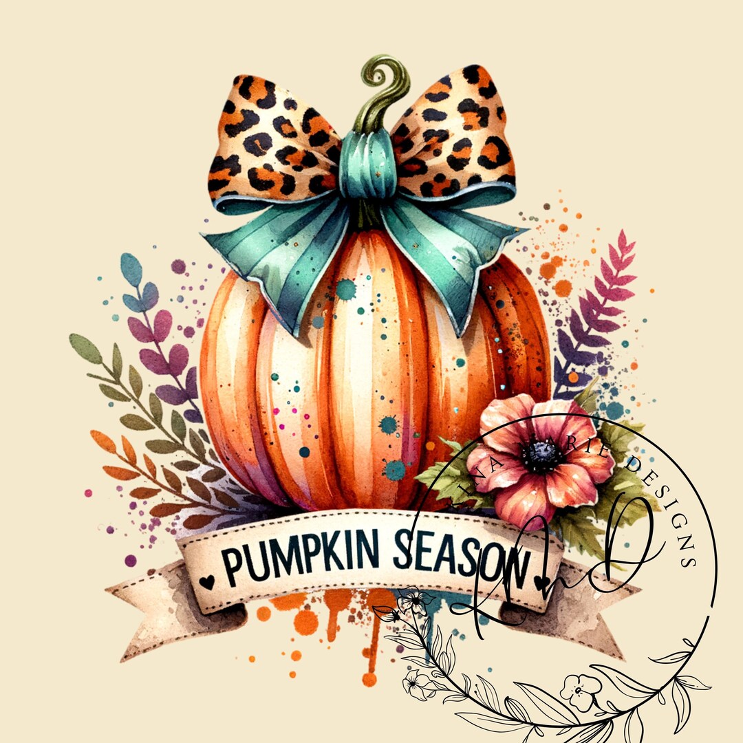 Pumpkin Season Coquette Bow PNG, Retro Pumpkin Png, Coquette Bow Png ...