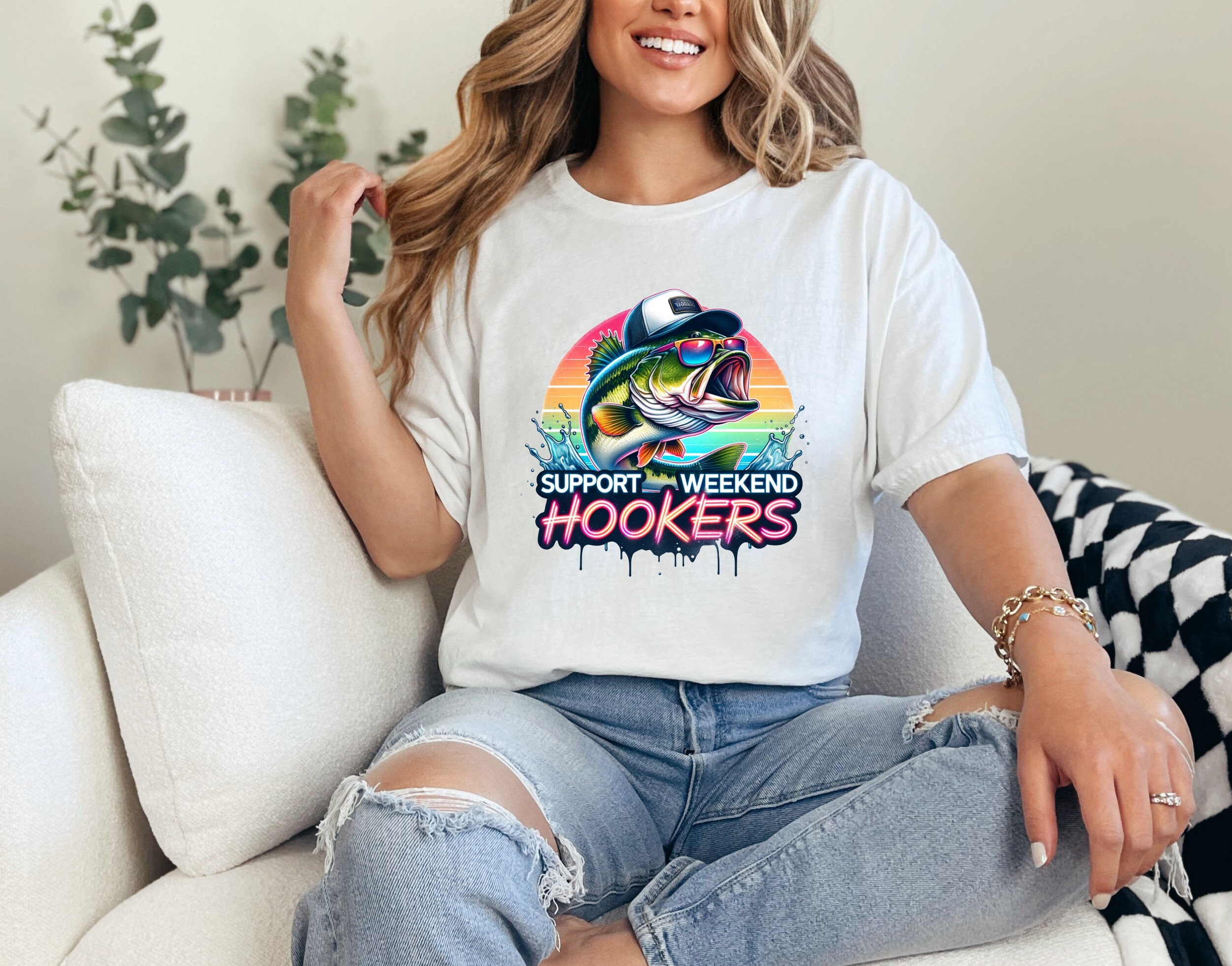 Support Weekend Hookers PNG Colorful Fish Fishing Funny Sarcastic ...