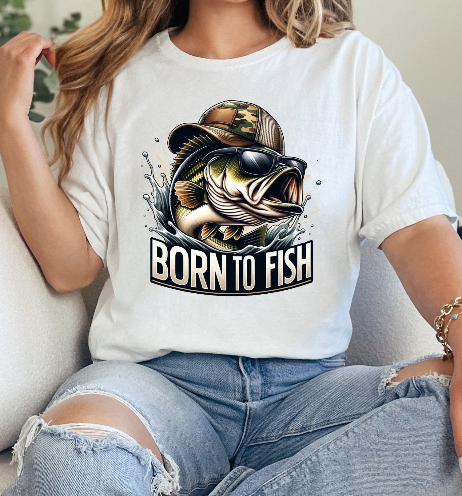 Bass Born to Fish PNG Colorful Fish Fishing Funny Sarcastic Summer ...