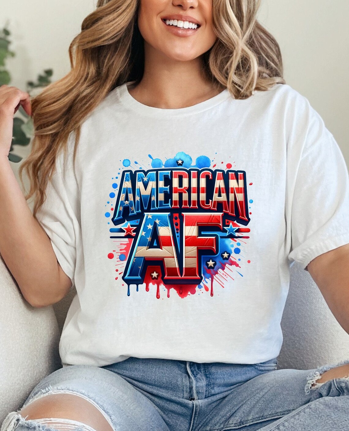 American AF Patriotic Graphic Independance Day - American Flag Design ...