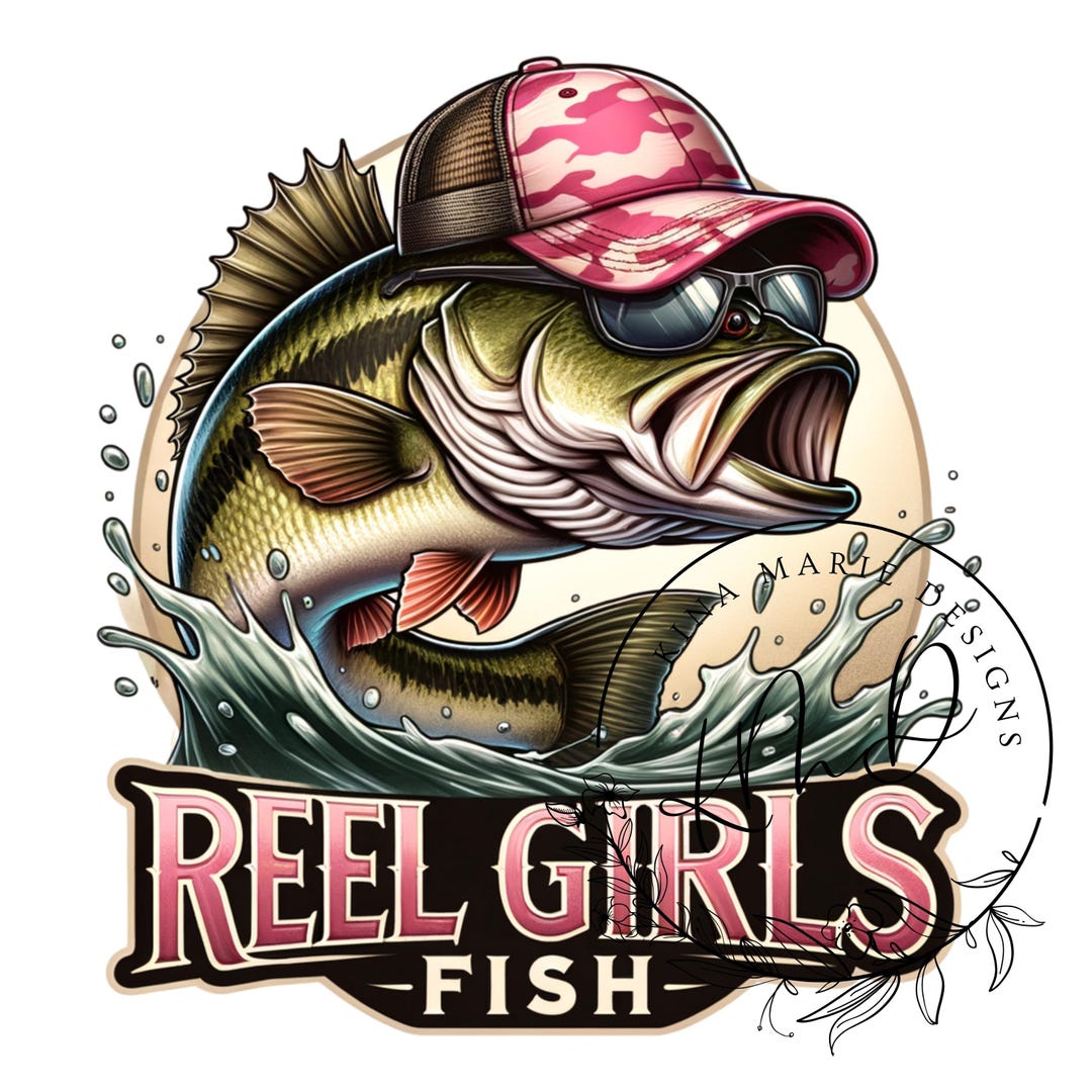 Reel Girls Fish PNG, Girls Fishing Digital File, Country Girl Bass ...