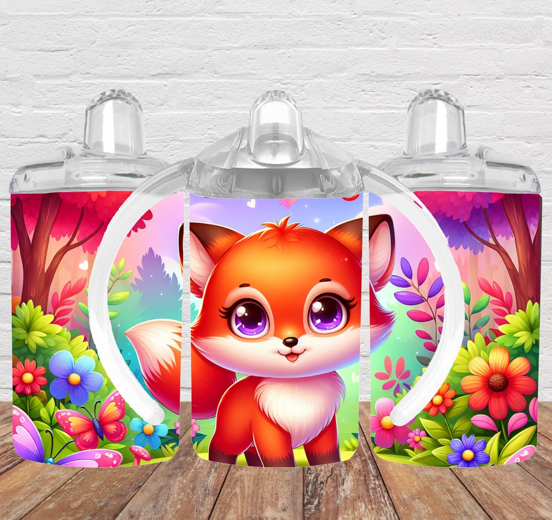 Baby Fox 12oz Kids Flip Top Sippy Cup Tumbler Wrap, 12oz Straight ...