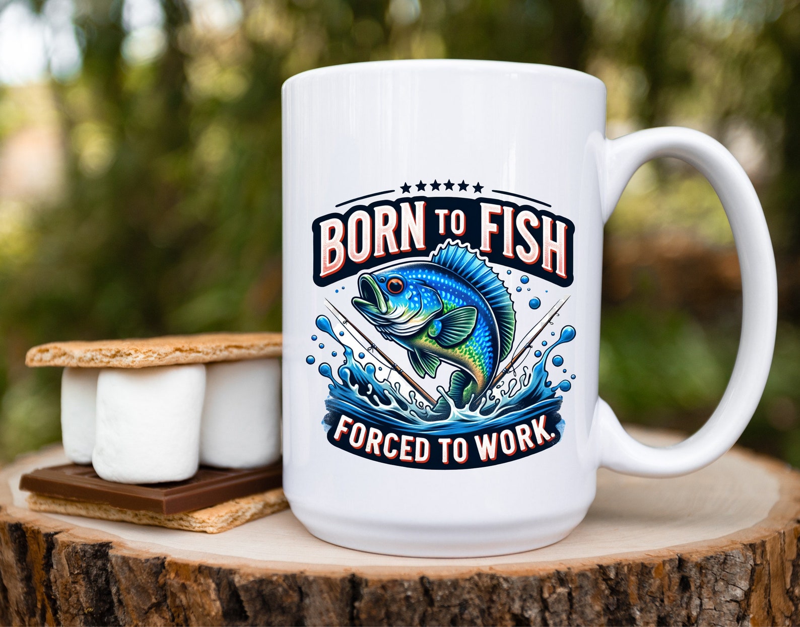 Born to Fish Forced to Work PNG Colorful Fish Fishing Funny Sarcastic ...