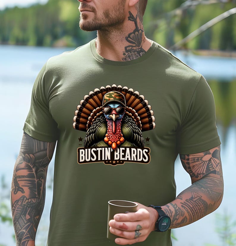 Bustin' Beards Png, Turkey Hunting Png, Turkey Hunting Sublimation ...