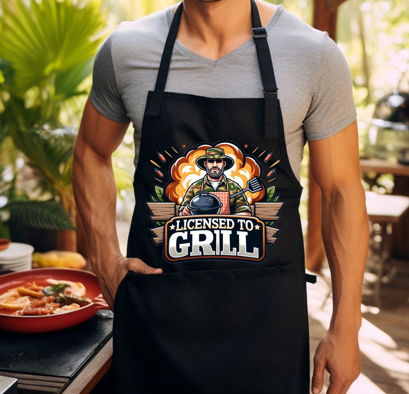 Licensed to Grill PNG Colorful Dad Father Grilling Funny Summer ...