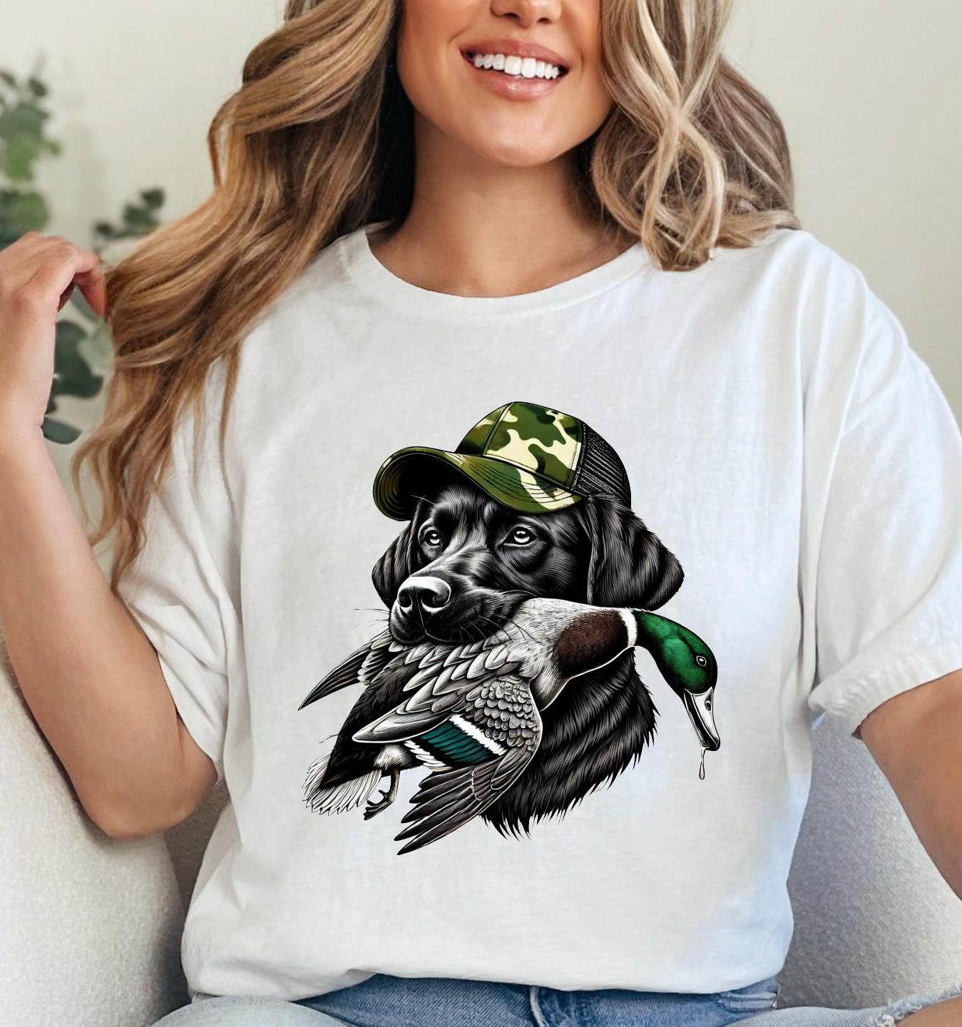 Black Lab Hunting Dog Design Camo Hat Mallard Duck Artwork Tshirts Hats ...