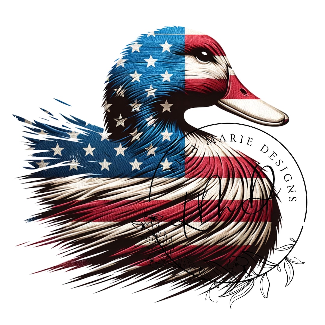 American Flag Duck PNG, Rustic Patriotic Duck Graphic, Hunting Themed ...