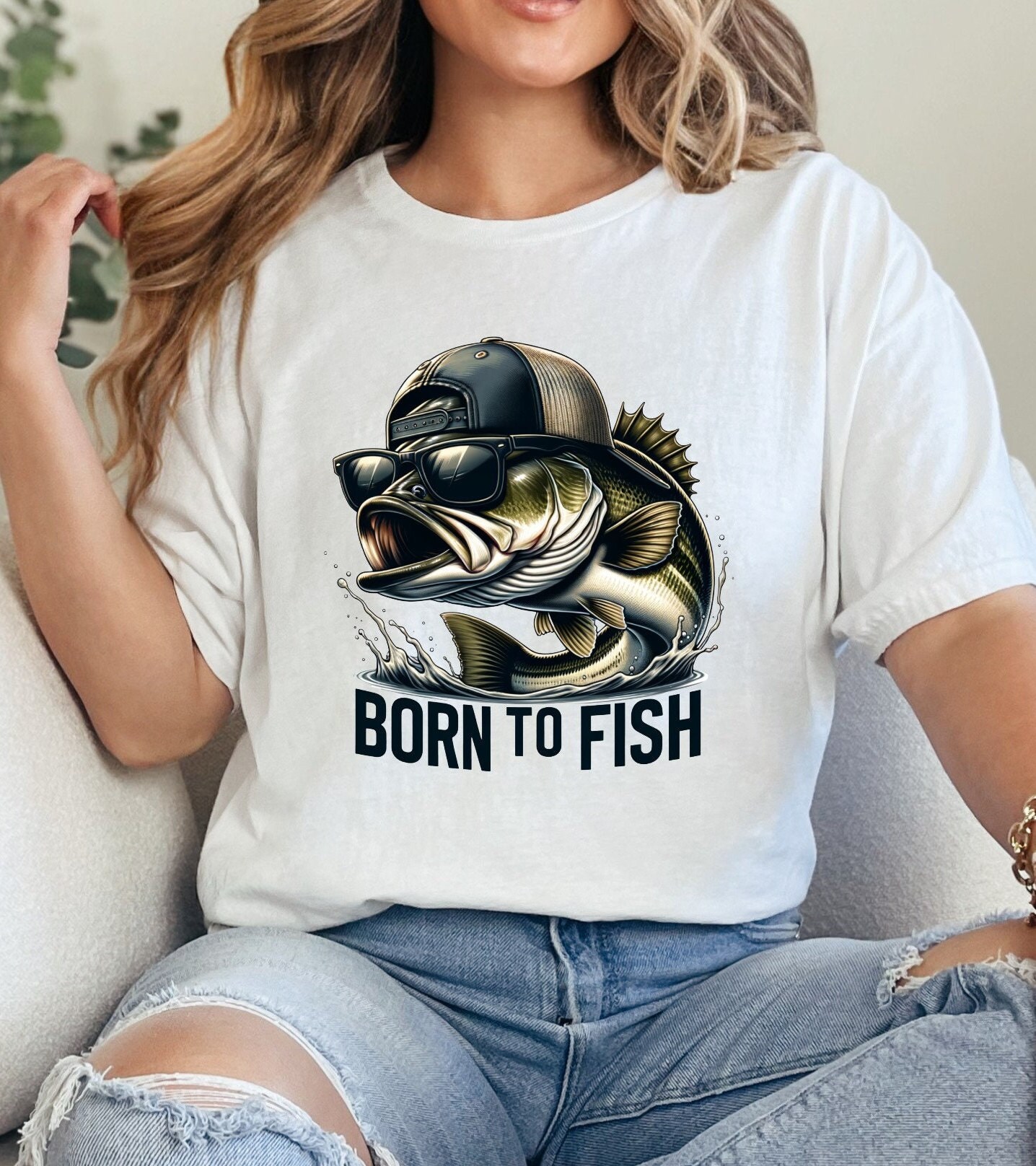 Bass Born to Fish PNG Colorful Fish Fishing Funny Sarcastic Summer ...