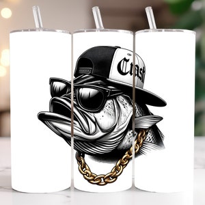 Gangsta Bass PNG Sublimation, Fish in Hat Cap PNG, Funny Fishing Png ...