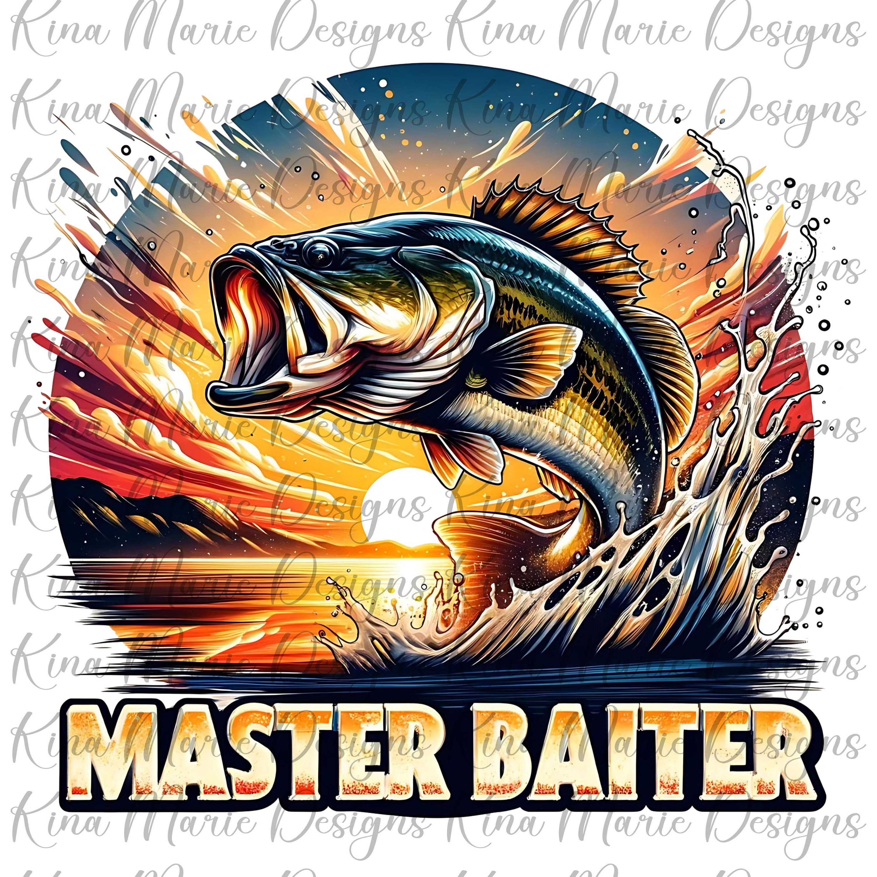 Master Baiter Bass PNG Colorful Fish Fishing Funny Sarcastic Summer ...