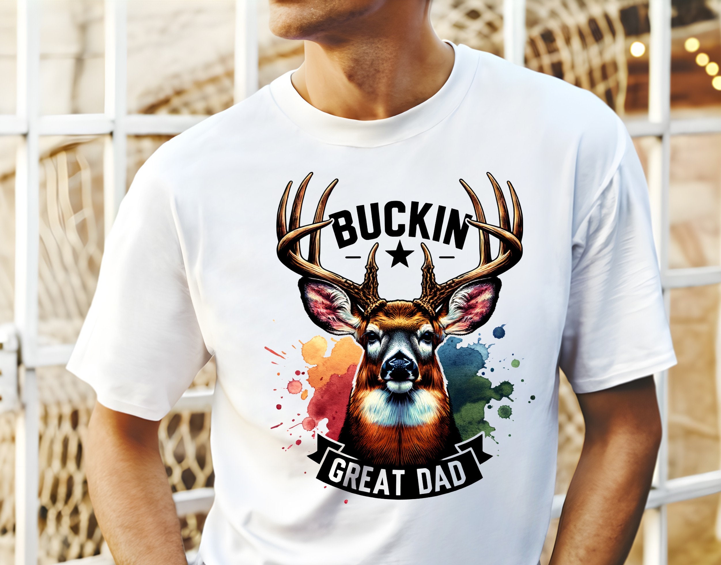 Buckin' Great Dad PNG Colorful Deer Hunting Fun Father's Day ...