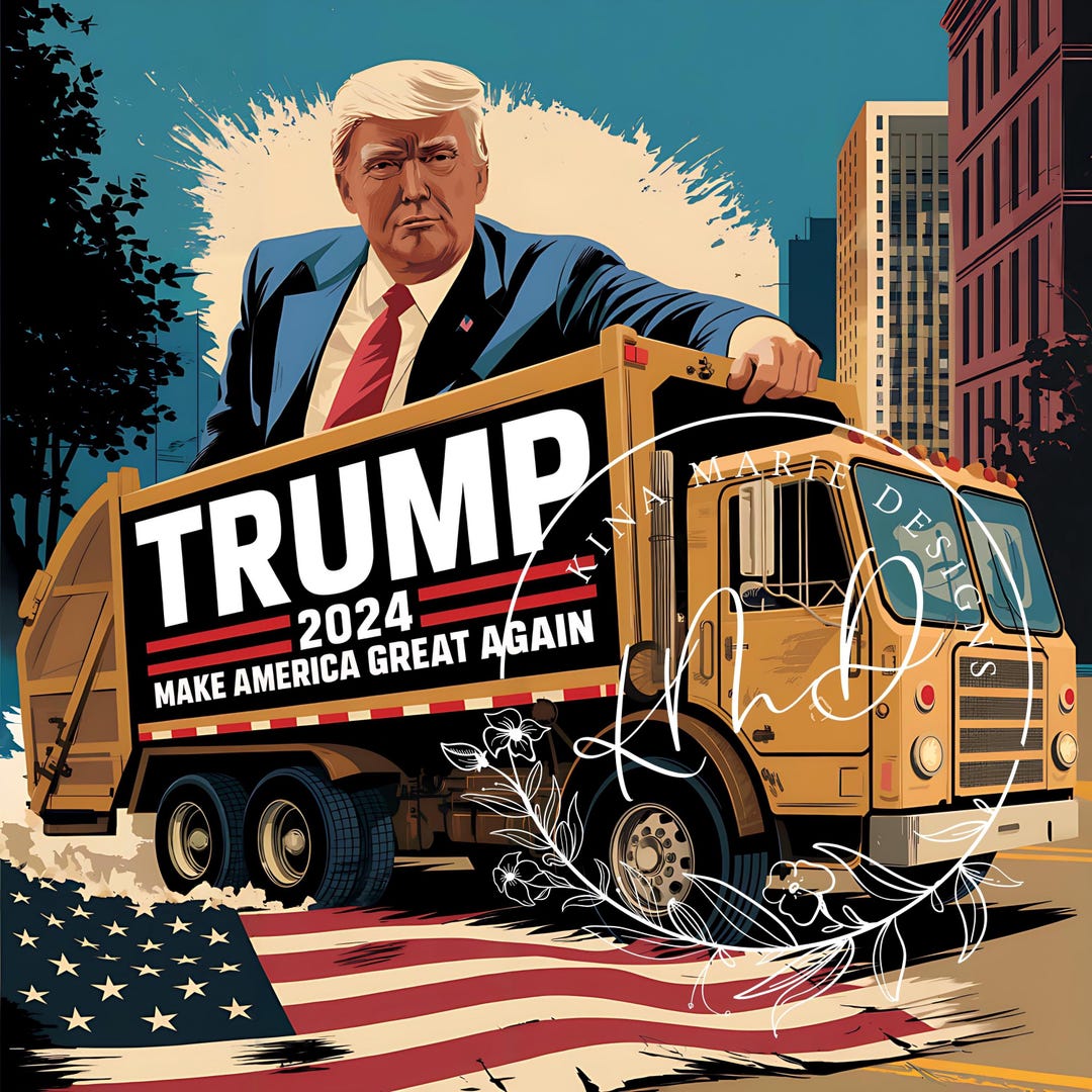 Donald Trump Garbage Truck PNG MAGA Election 2024 Digital Download T ...