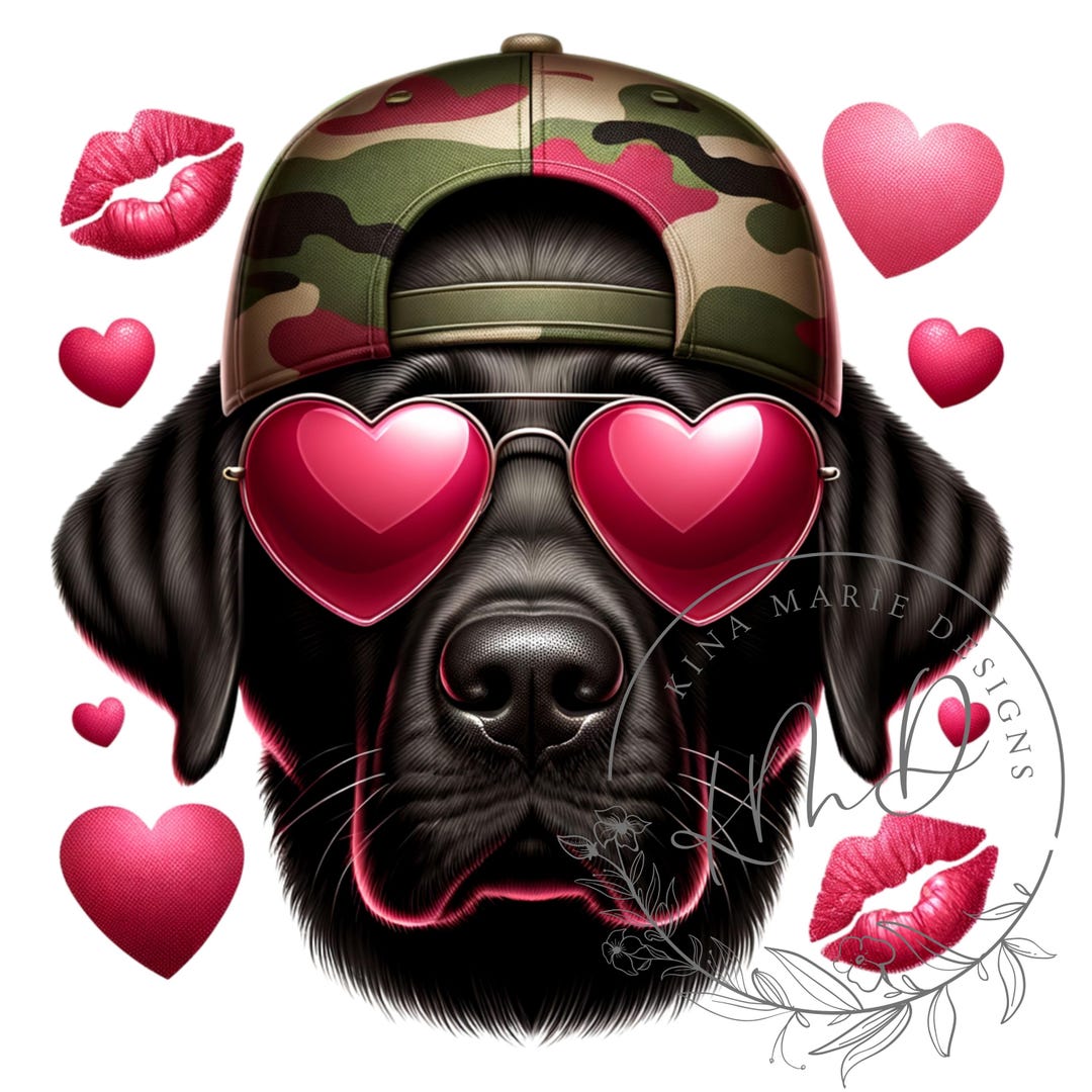 Valentine Black Lab Png, Valentines Day Lab Sublimation, Kids ...