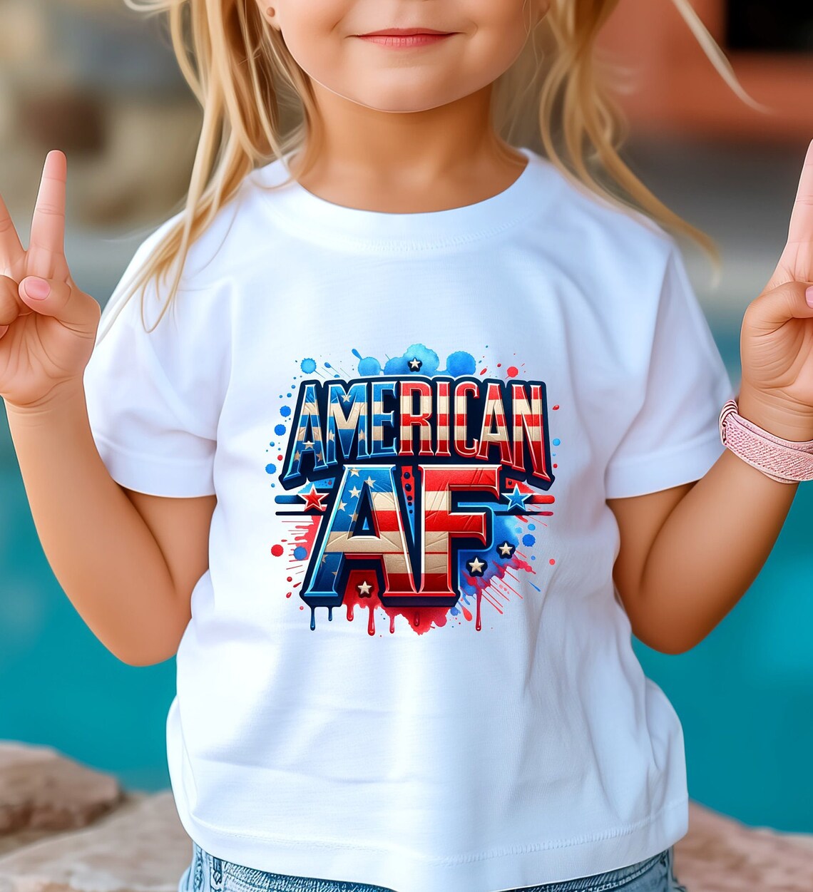 American AF Patriotic Graphic Independance Day - American Flag Design ...