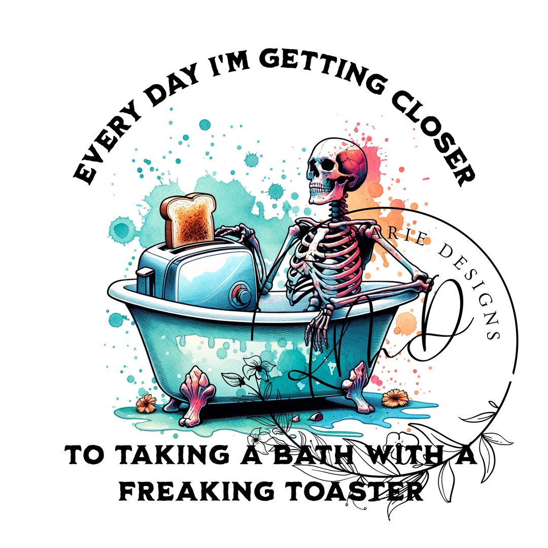 Taking A Bath With A Toaster PNG, Clipart, Snarky Skeleton, Digital ...