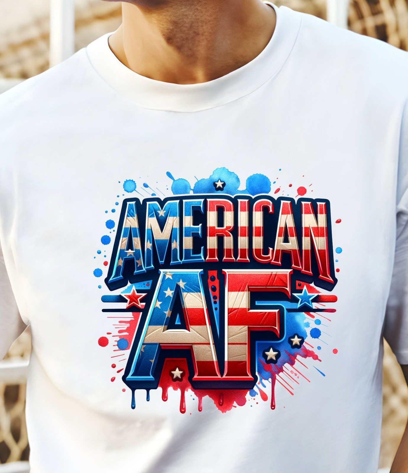 American AF Patriotic Graphic Independance Day - American Flag Design ...