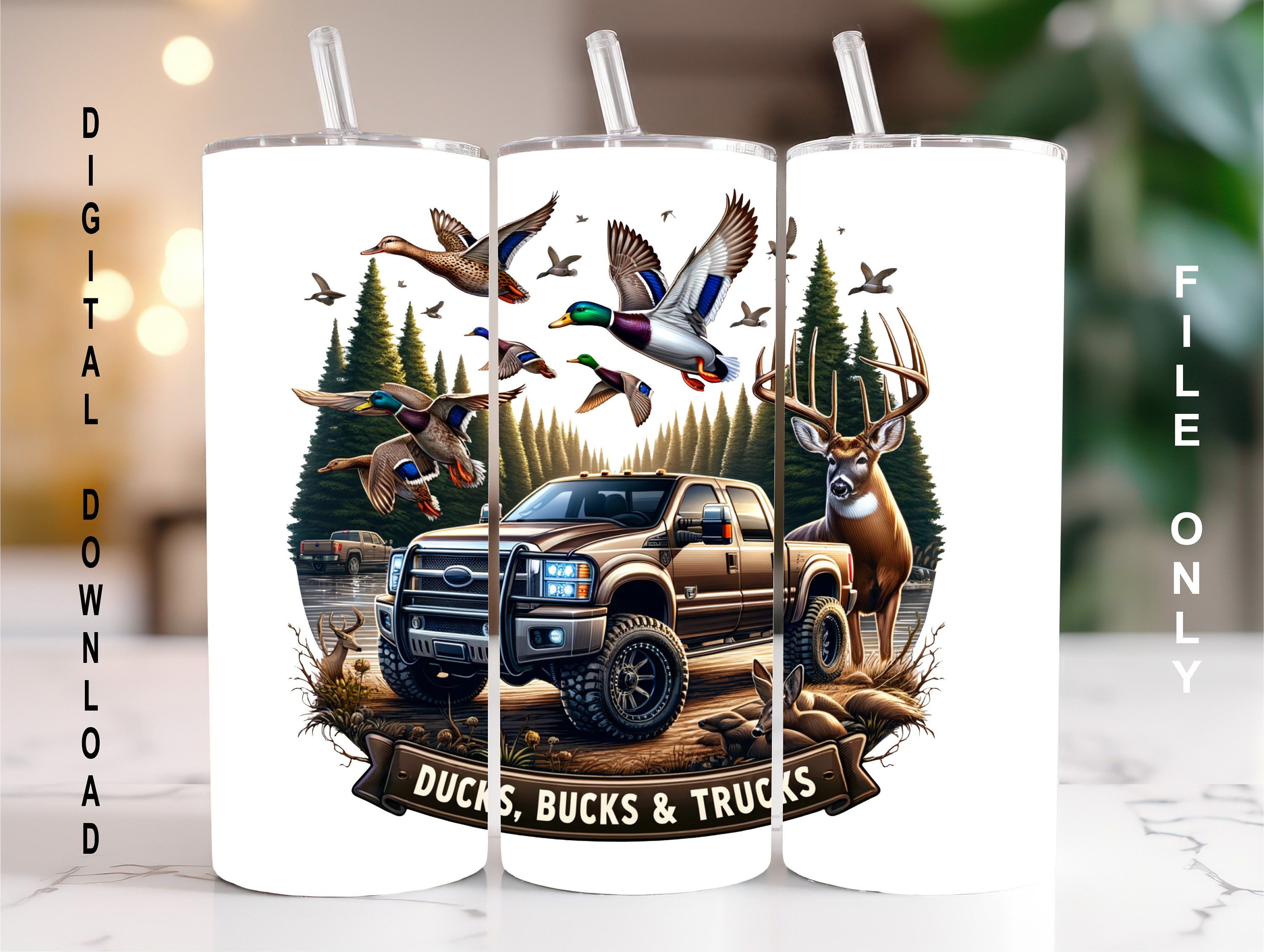 Ducks, Bucks & Trucks Hunting PNG Sublimation Duck Deer Hunting Shirt ...