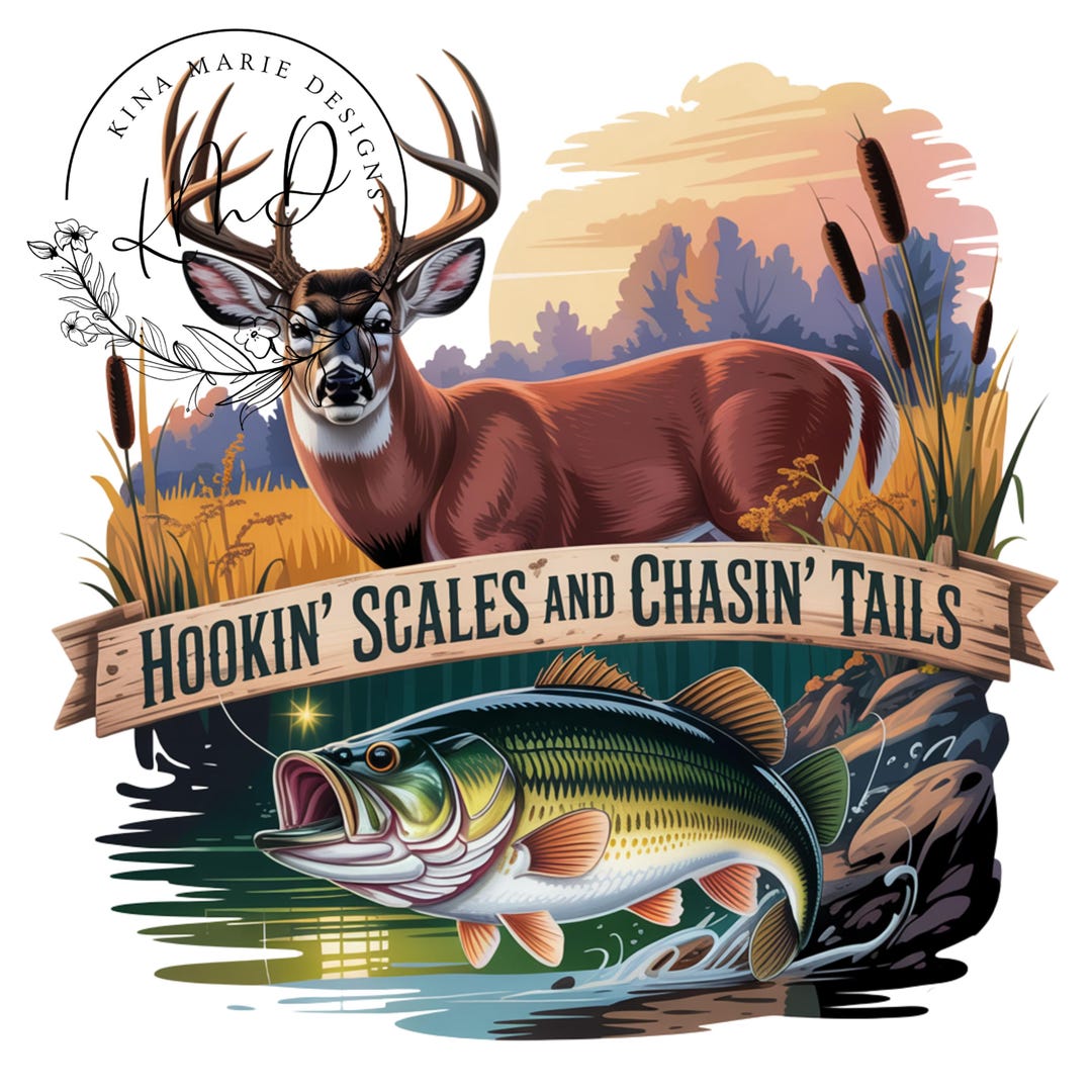 Bass PNG, Hookin Scales Chasin Tails Deer Fish PNG, JPG Design Fish ...